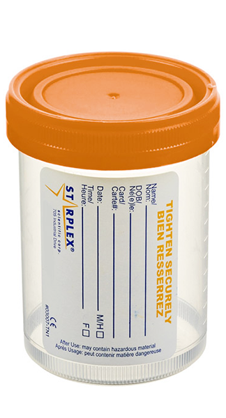 Starplex orange sterile sample container 120ml - Case of
